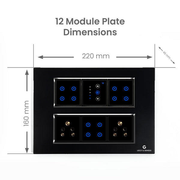L&G Smart Switch Board | 12 Module Wifi Touch Switch Board | – Leccy and Genesis