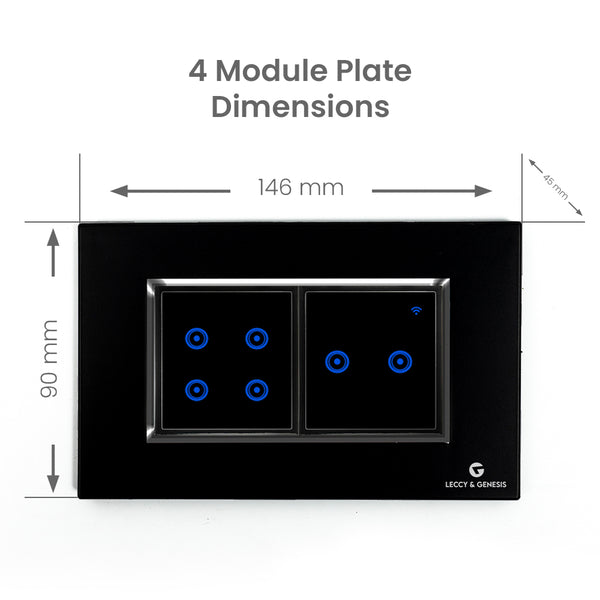 L&G 4 modular touch switch board | 2 Gang Touch Switch | WiFi Switch ...
