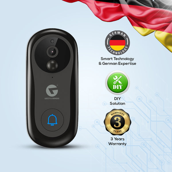Smart Video Doorbell V2 - Wifi Doorbell, Alexa & Google Compatible ...
